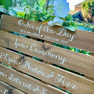 Rustic Order of the Day Sign, Rustic Order of Service Sign, Wedding ...