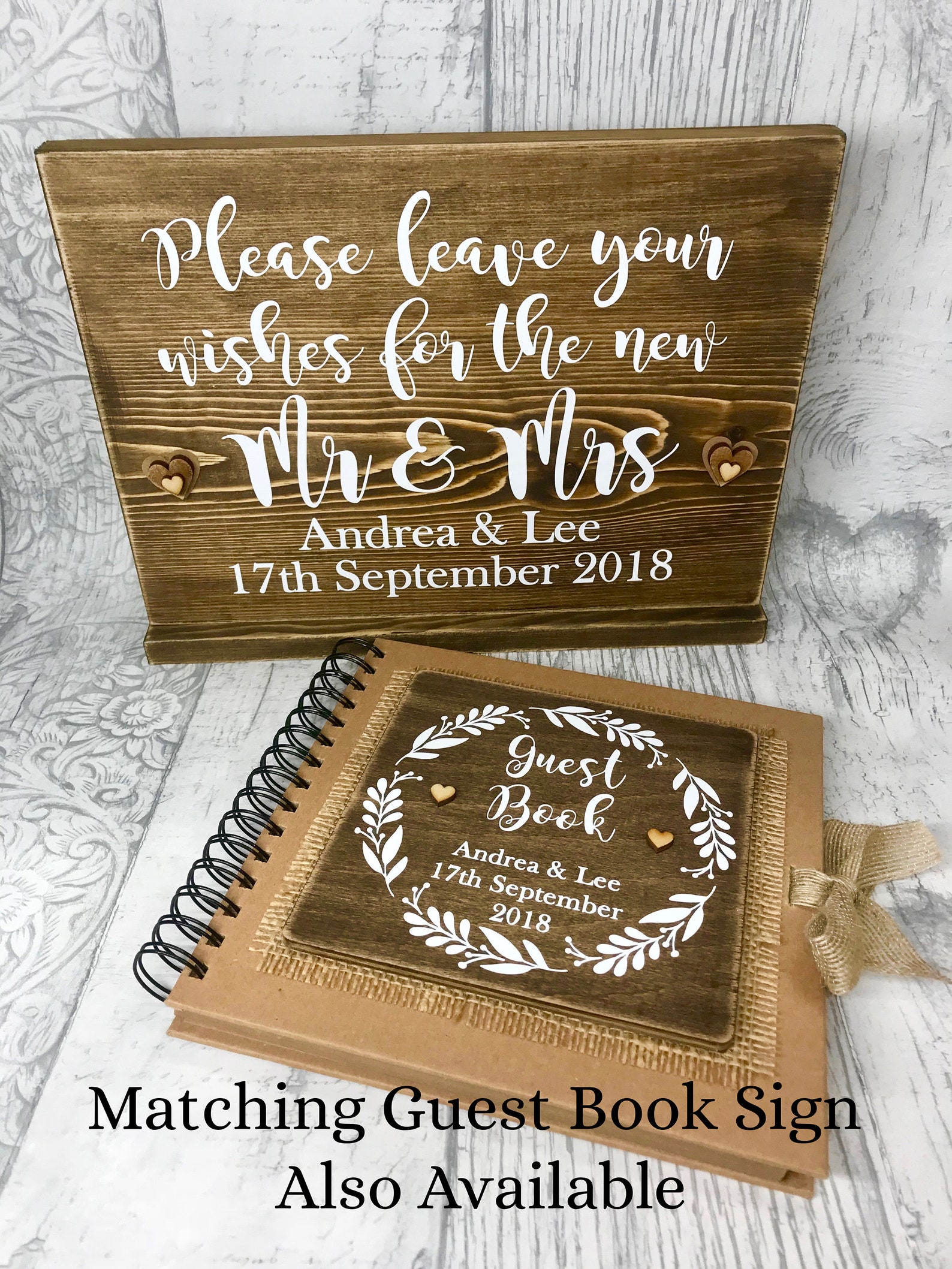 Wedding Guest Book Rustic Guest Book Alternative Custom - Etsy UK
