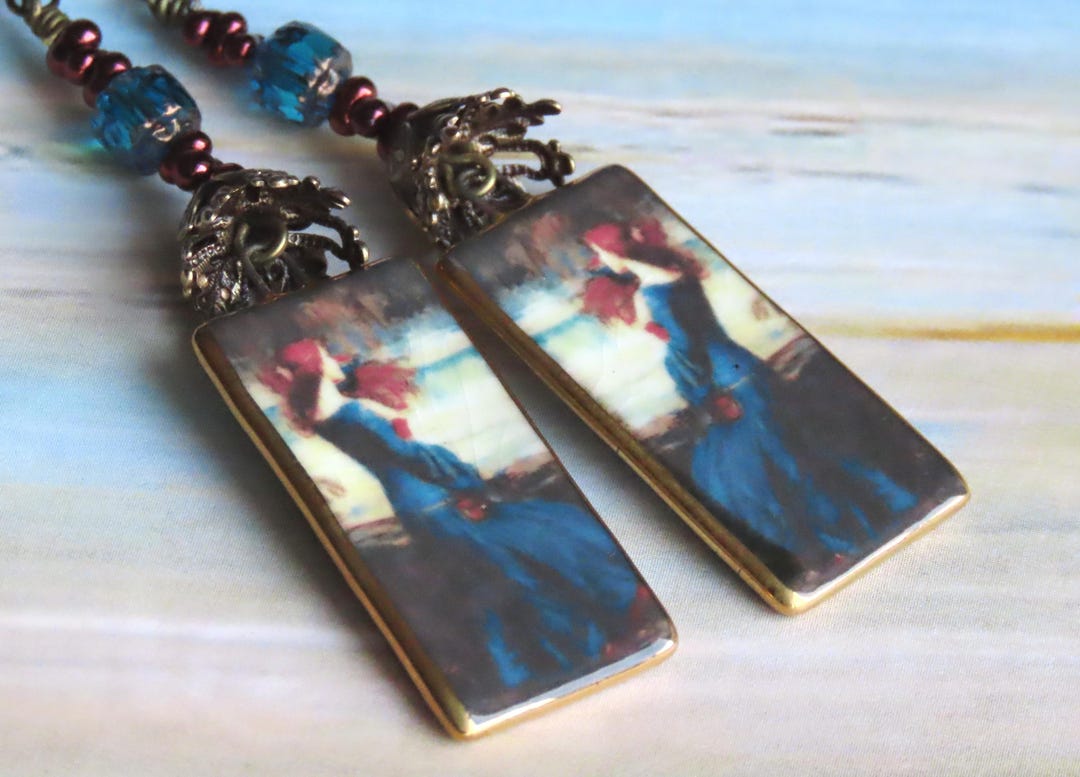 Artisan Waterhouse "miranda" Pre-raphaelite Style Ceramic Earrings ...