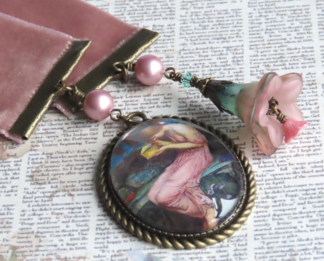 John William Waterhouse Pre Raphaelite psyche Picture Pendant Bookmark ...
