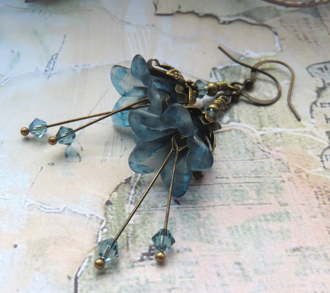Fairycore Pixie Elfin Hand Painted 'april Showers' Flower Dangle ...