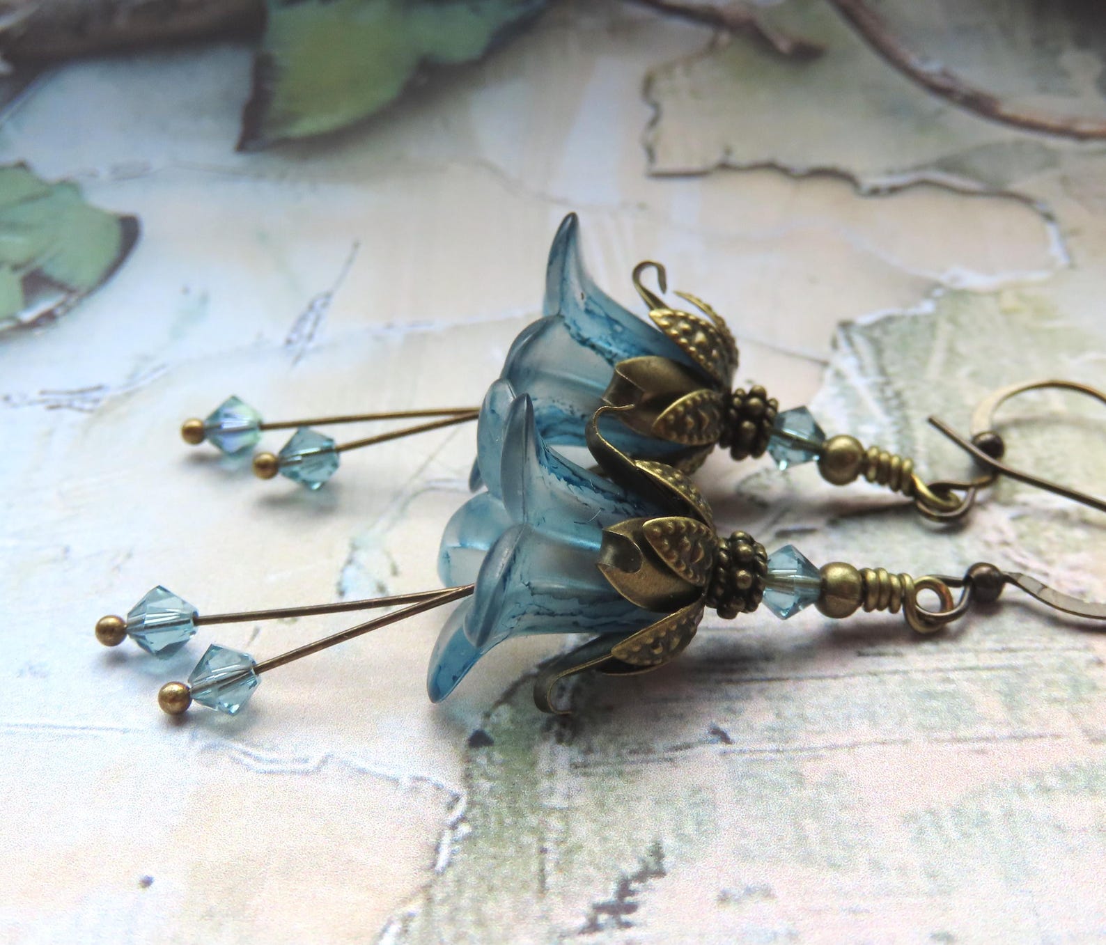 Fairycore Pixie Elfin Hand Painted 'april Showers' Flower Dangle ...