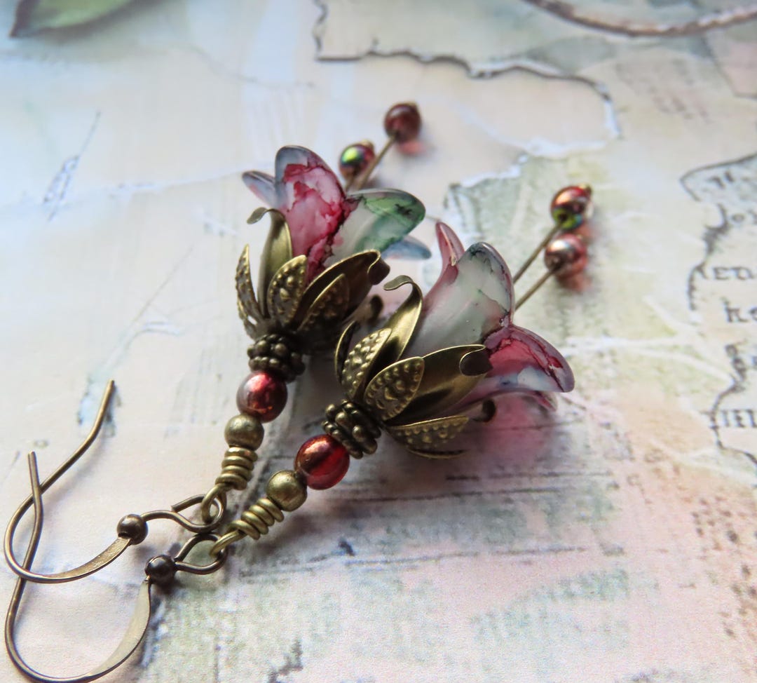 Fairycore Pixie Elfin Hand Painted 'wayside Flowers' Flower Dangle ...