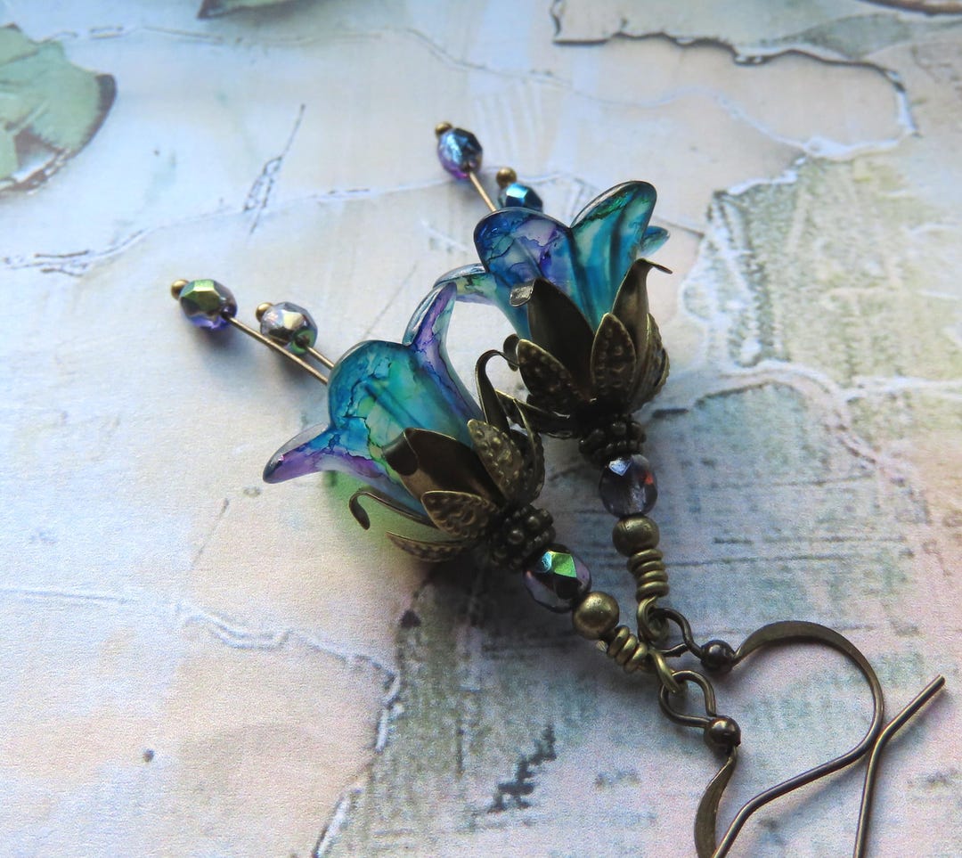 Fairycore Pixie Elfin Hand Painted 'summer Meadow' Flower Dangle ...