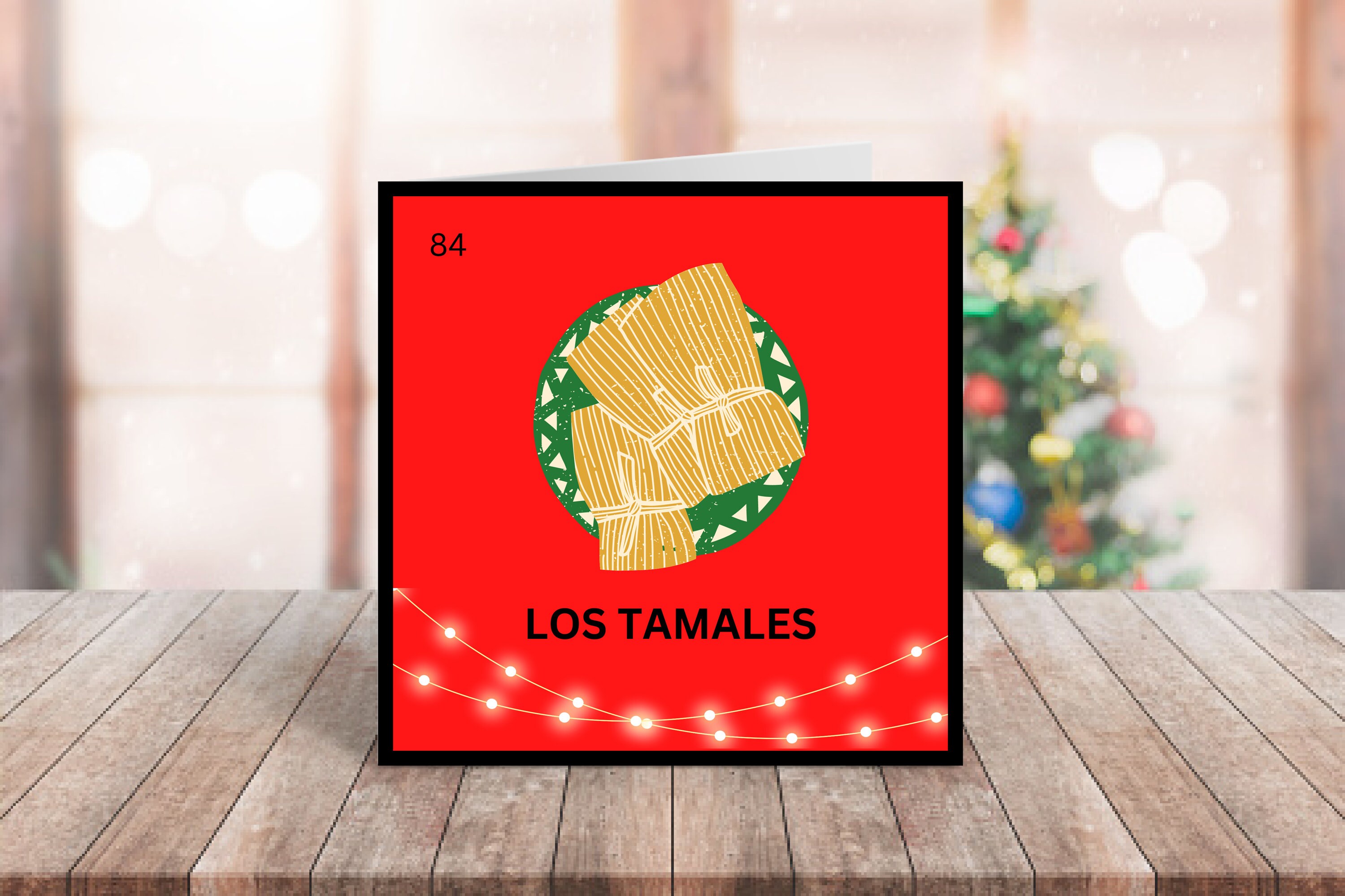 Loteria Christmas Card Tarjeta De Navidad Los Tamales Mexican Mexicano ...