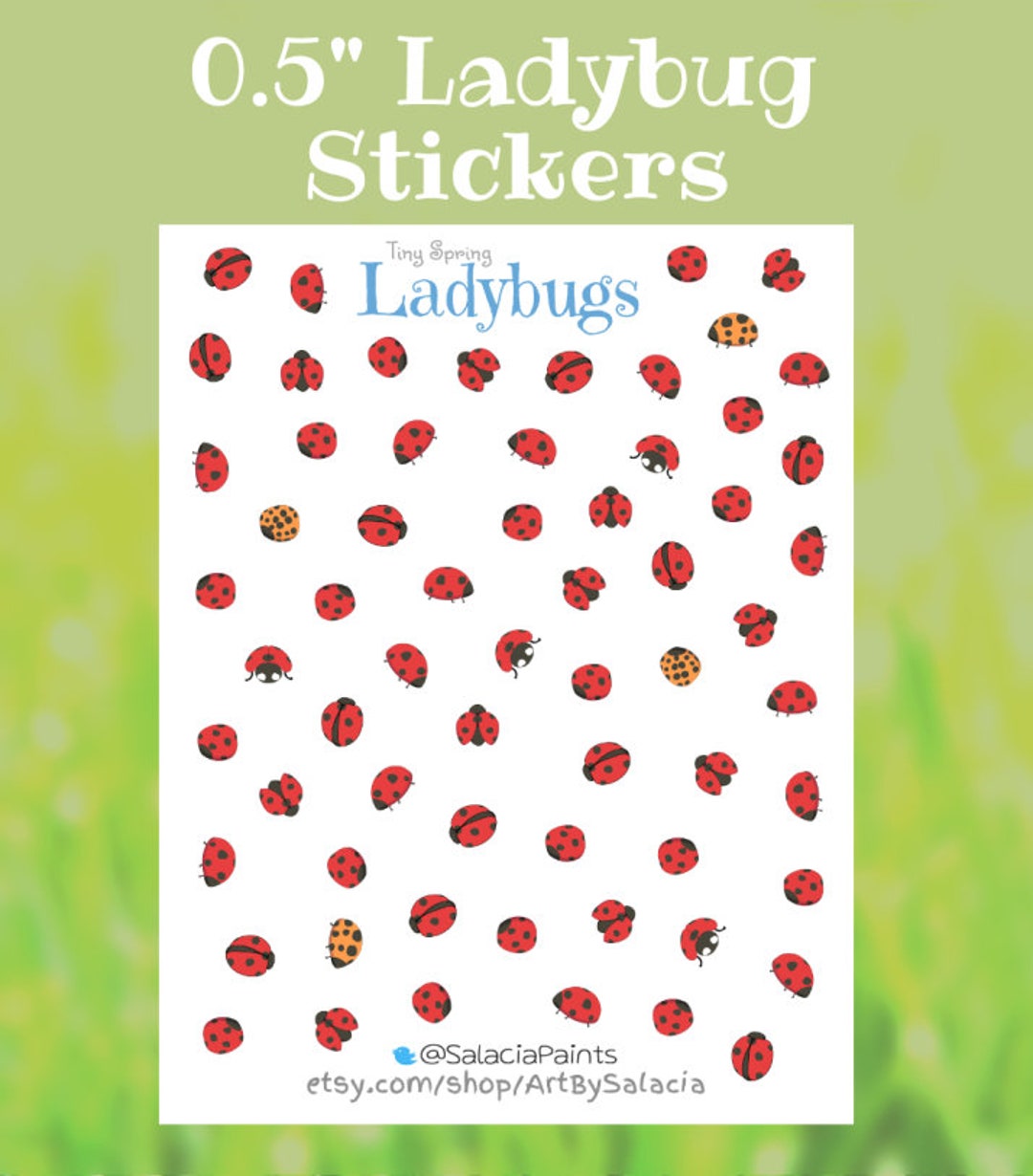 Tiny Ladybug Sticker Sheet 64 Half Inch Ladybug Stickers - Etsy