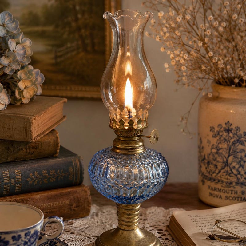 Victorian Opaline Lamp - Etsy