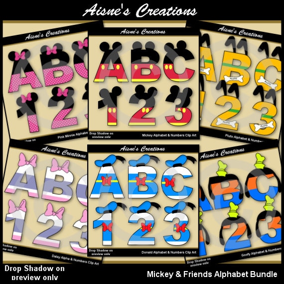 Mickey & Friends Alphabet Bundle by Aisne's Creations | Catch My Party Mickey & Friends Alphabet Bundle by Aisne's Creations | Catch My Party