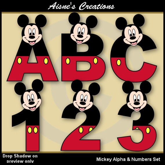 Mickey Mouse Numbers Font