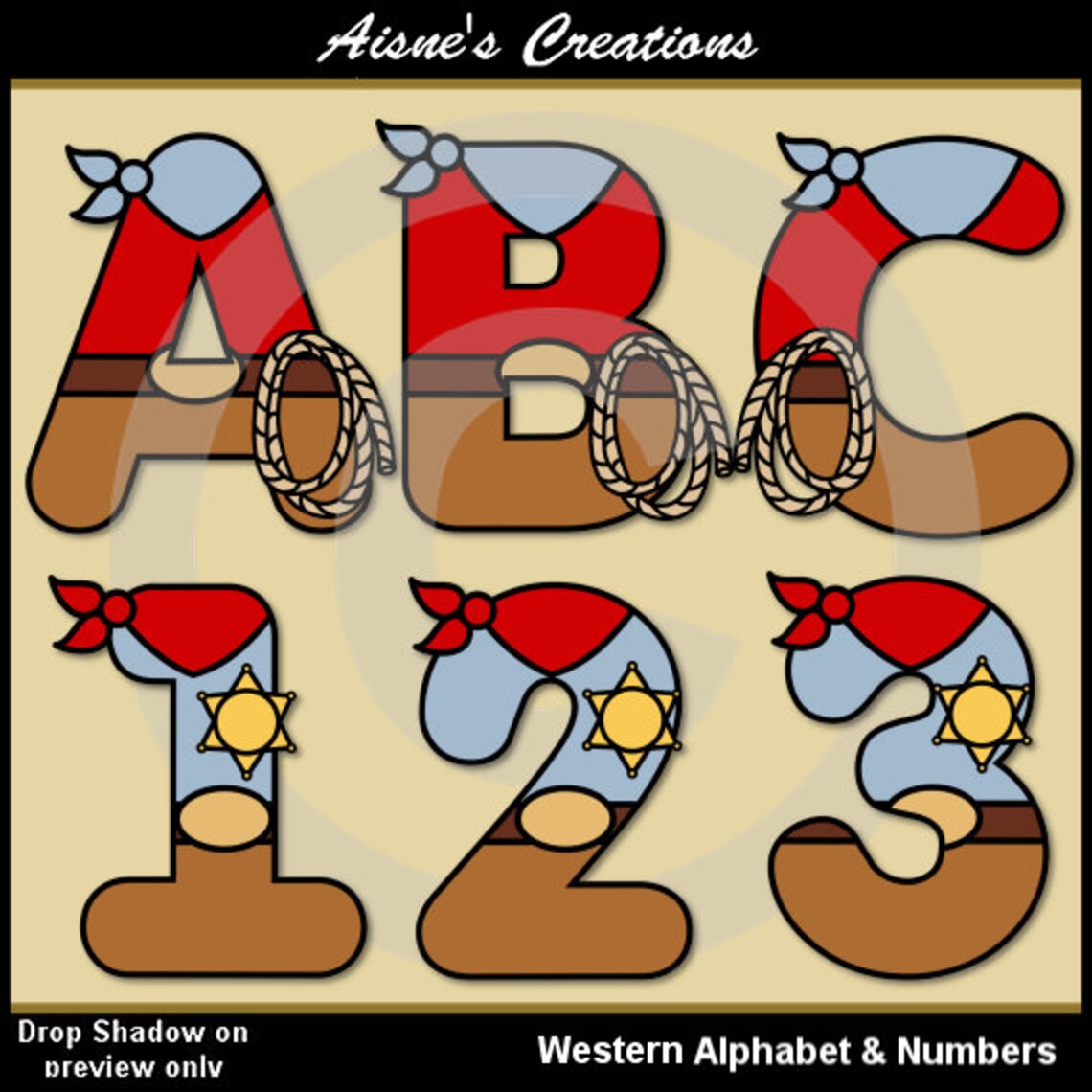 Western Alphabet Letters Clip Art Graphics - Etsy