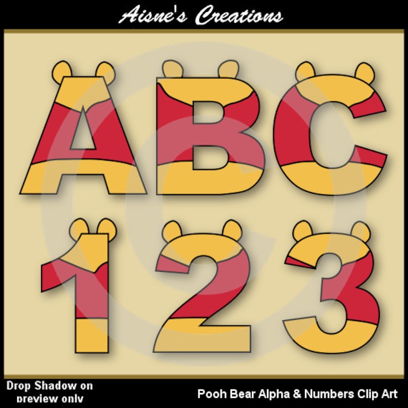 Winnie The Pooh Alfabeto Letras y Números Gráficos - Etsy España