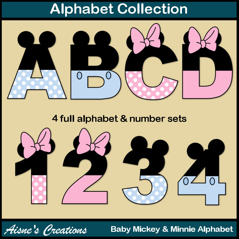 Baby Minnie Mouse Letters Alphabet Minnie Mouse Mickey Mouse Letter