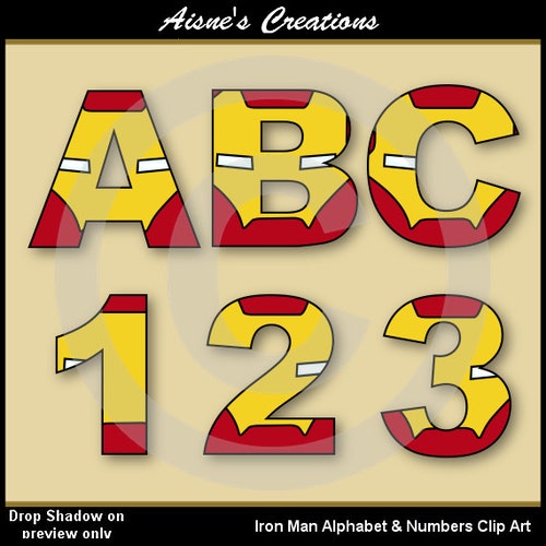 The Avengers Alphabet Letters and Numbers Clip Art Pack - Etsy