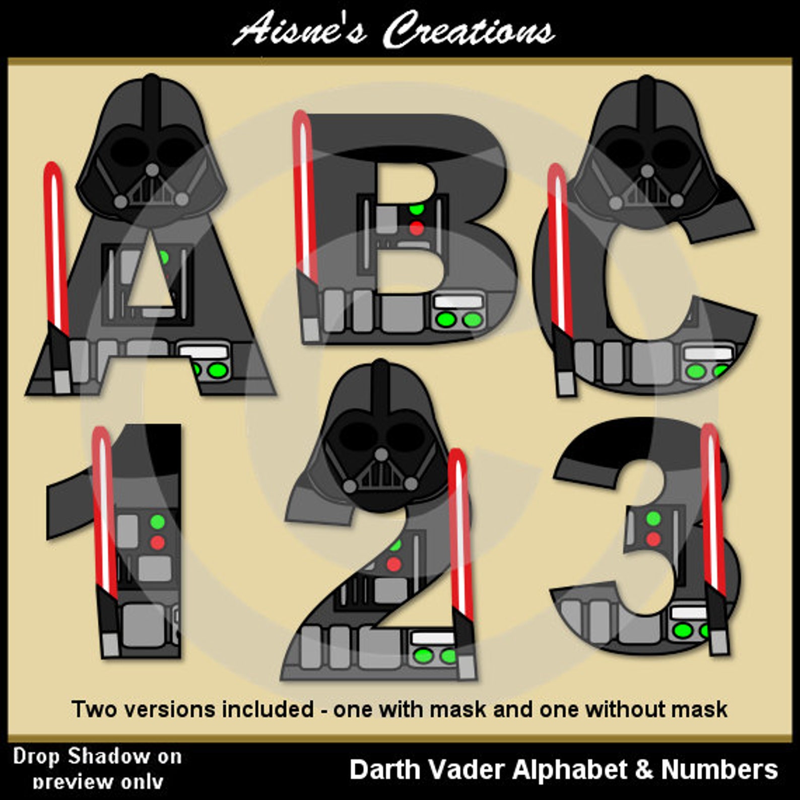 Darth Vader Star Wars Alphabet Buchstaben & Zahlen Clip Art - Etsy Schweiz