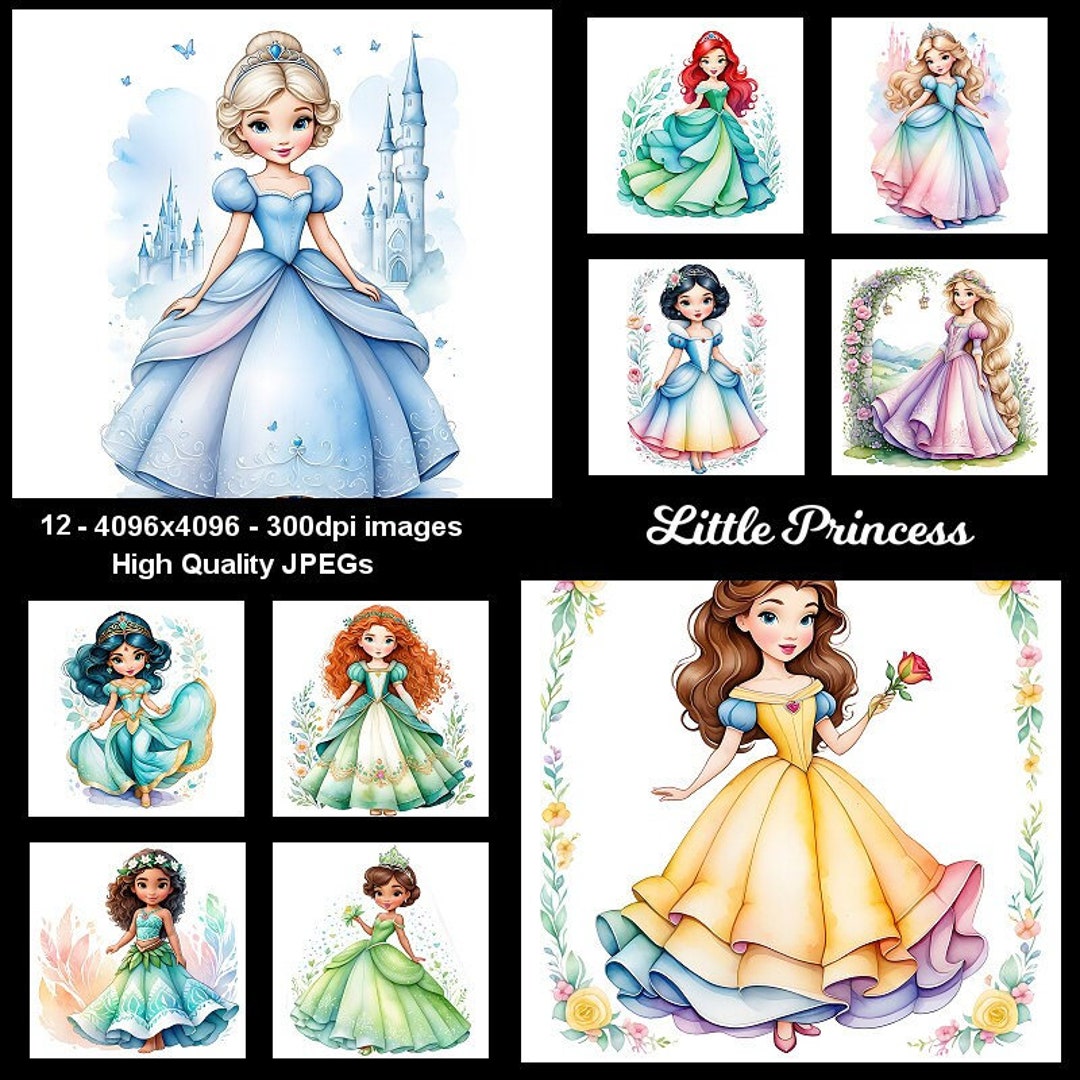 Cute Little Princess Watercolor Graphics Sublimation Nursery - Etsy