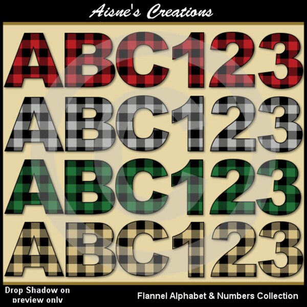 Plaid Alphabet - Etsy