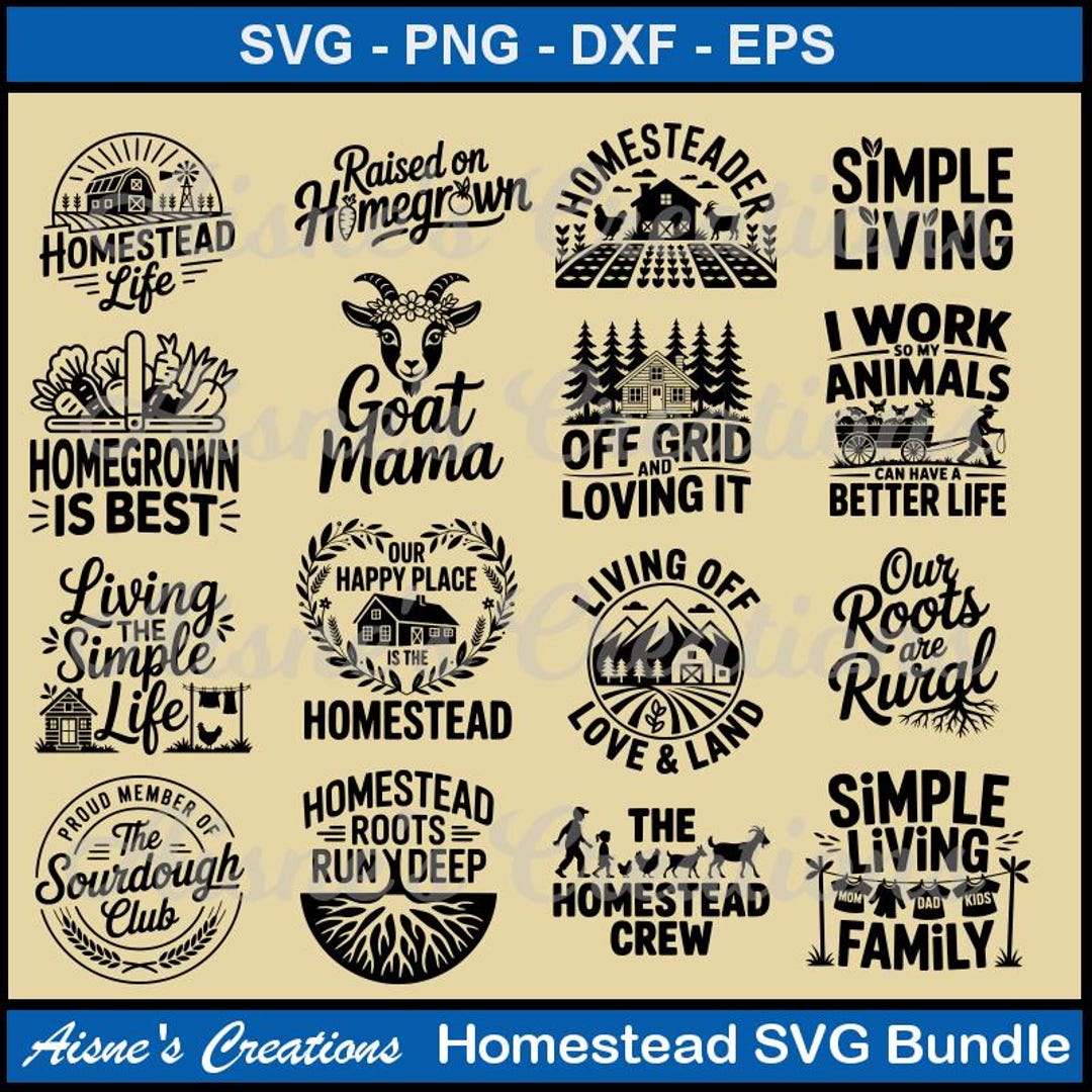 Homesteading SVG Bundle, Homesteader Cut Files for Cricut, off Grid ...