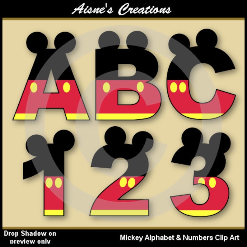 Mickey Alphabet Letters & Numbers Clip Art Graphics - Etsy Mickey Alphabet Letters & Numbers Clip Art Graphics - Etsy