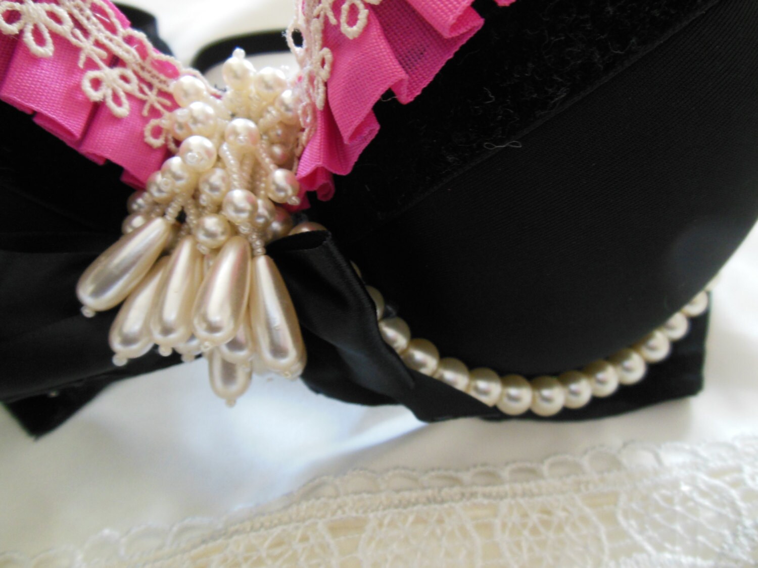 Bra With Pearls Pearled Bra EDC Electric Daisy Carnival - Etsy