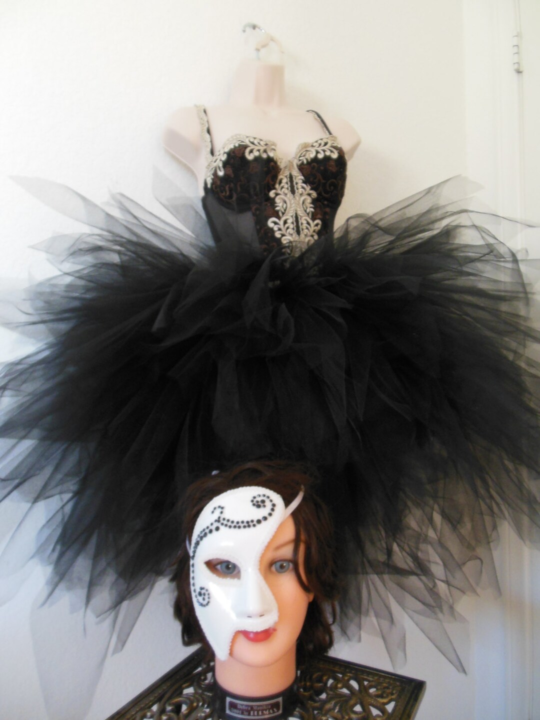 Phantom of the Opera Costume Corset 36B Tulle Skirt Mask & - Etsy