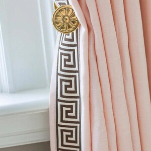 3 Yards Decorative Wide Drapery Trim, Gray, Ecru and Navy Blue, Trim ...