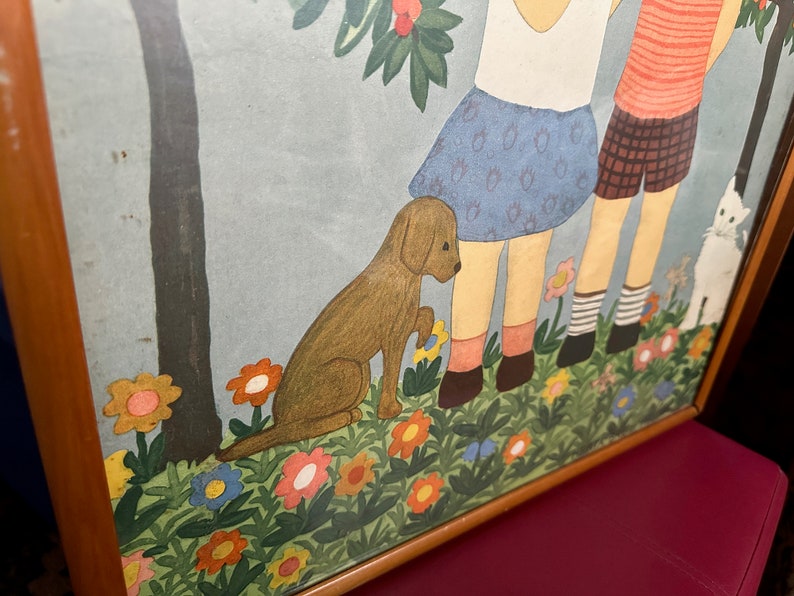 1920s Herta Breit Print- Girl & Boy Under Cherry Tree AKA Adam and Eve ...