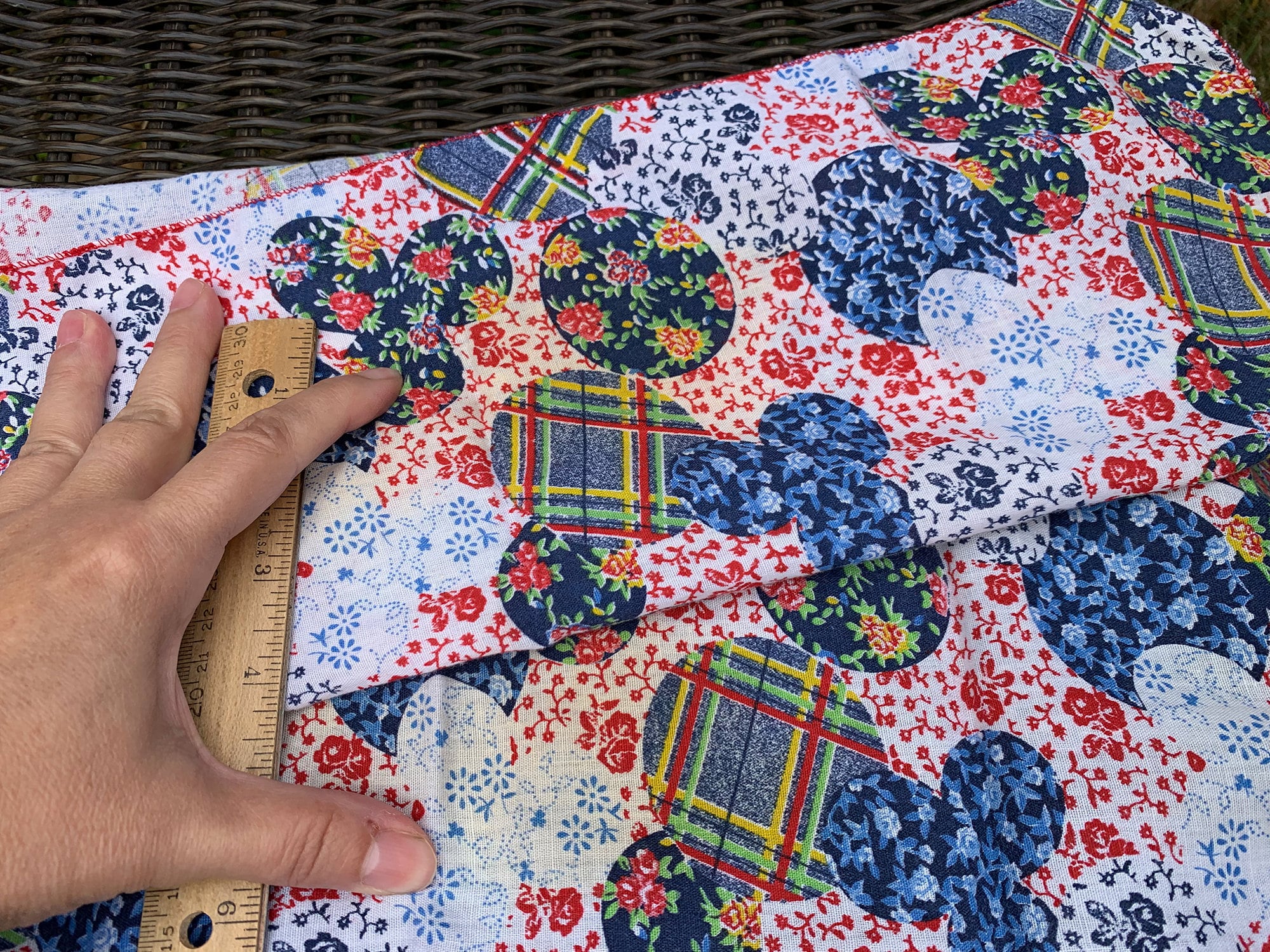 Vintage Calico Cheater Cloth Fabric // 20x21" > Table Center, Napkin ...