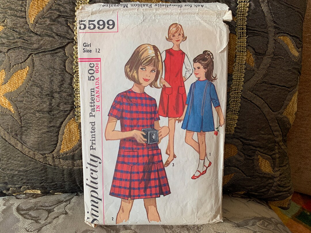 Vintage 1960s Child's One-piece Dress or Jumper Pattern // Simplicity ...