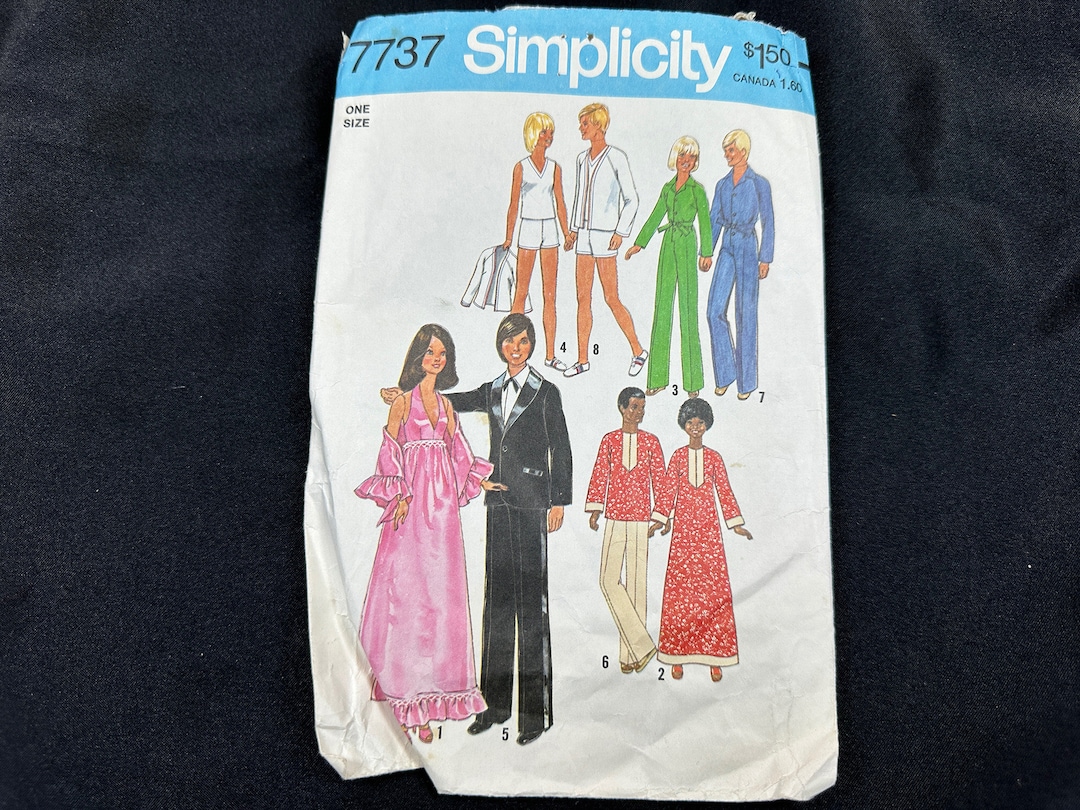 Vintage 1970s Doll Wardrobe Pattern // Simplicity 9194 > 11 1/2" & 12 ...