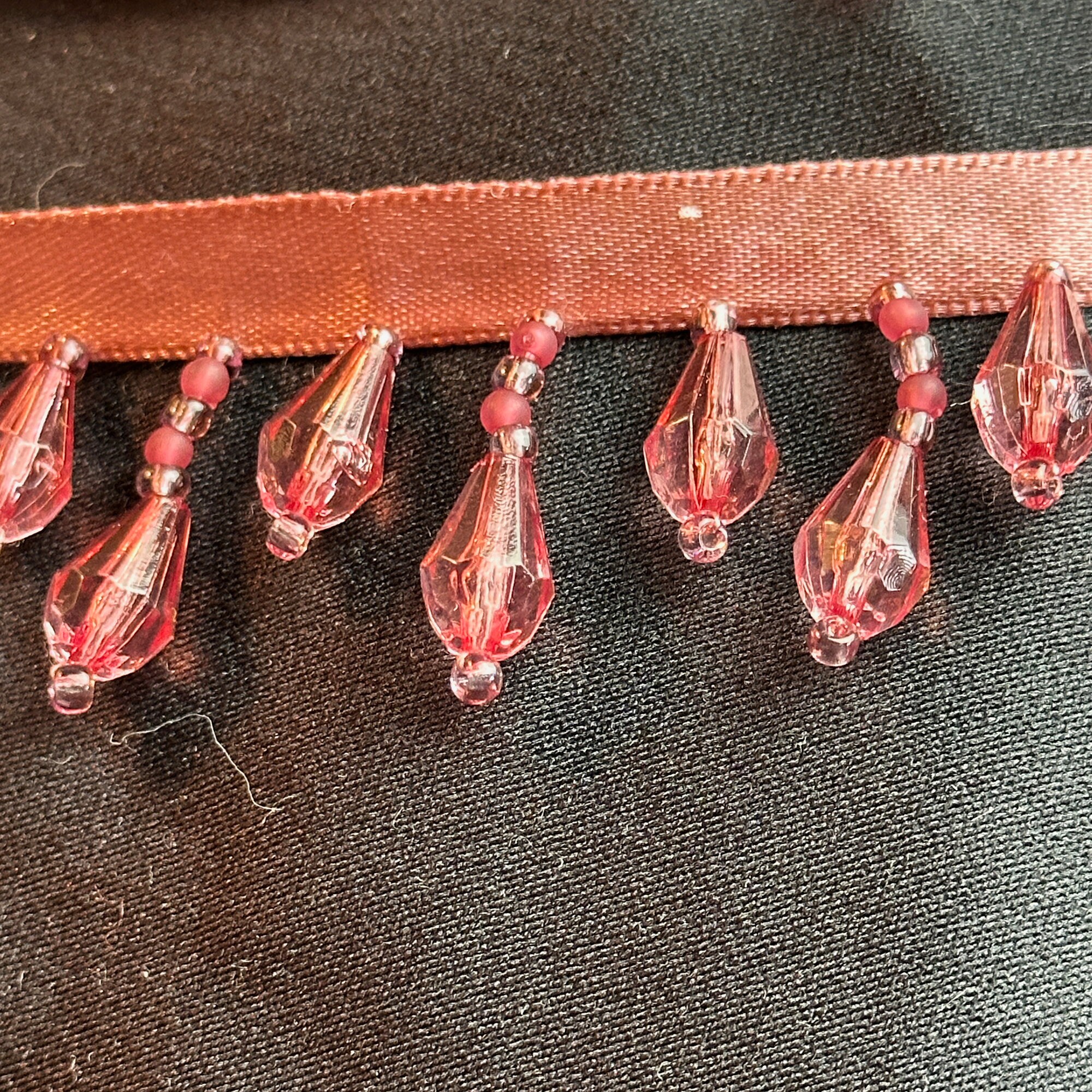 Mauve Pink Beaded Fringe Tape Trim // 36x1.25" by the Yard, BTY ...