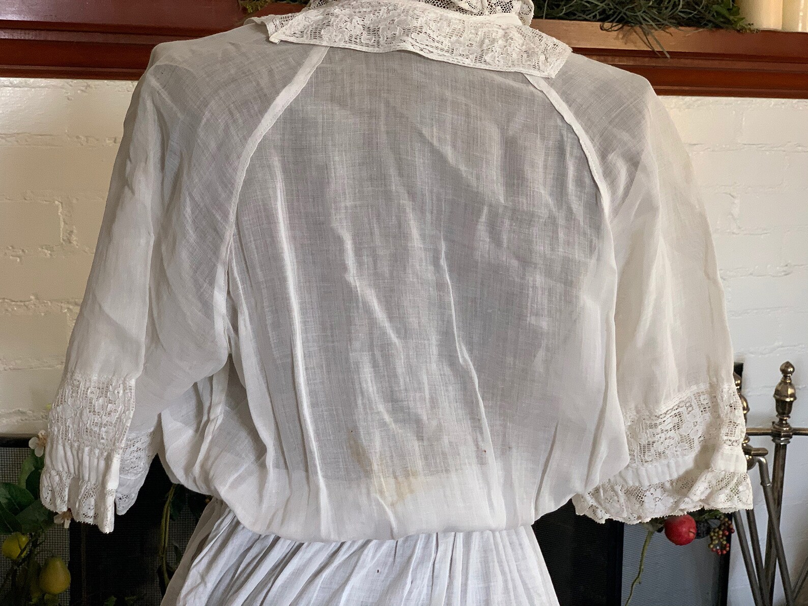 Antique Vintage Sheer White Lawn, Batiste & Lace Dress // Edwardian to ...