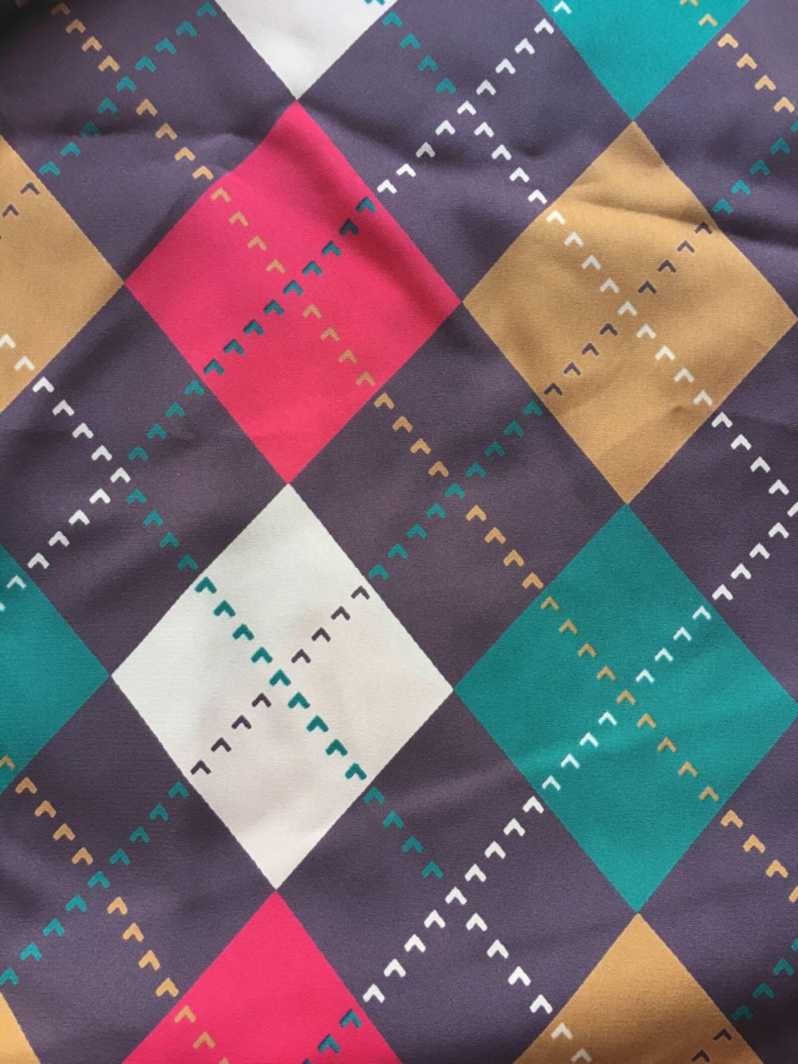Vintage Argyle Fabric // 144x45", 4 Yards X 45" > Silky Chiffon- Browns ...
