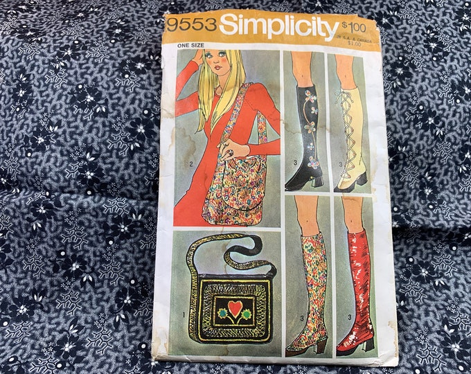 Vintage 1970s Misses' Go-go Boot, Tall Shoe Covers and Two Bags Pattern ...