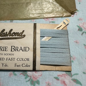 Antique Vintage Blue Lingerie Braid Trim & Original Bodkin // 5 Yds ...