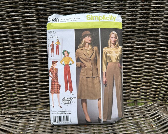 Simplicity 9635 UNCUT Pattern for 1940s Vintage Style Misses Loungewear ...