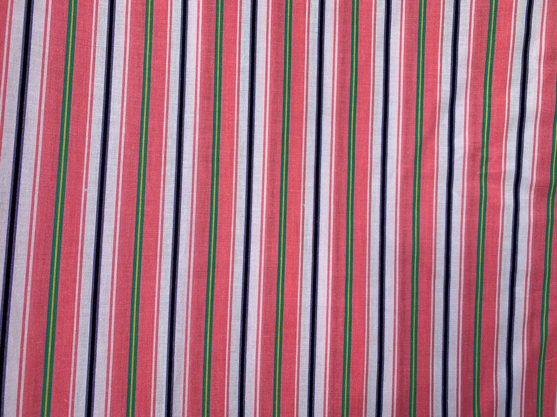 Candy Stripe Cotton Fabric // BTHY 18x60" > NOS, Unused > Variegated ...