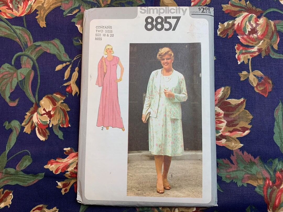 Vintage 1970s Misses' Dress in Two Lengths and Jacket Pattern ...