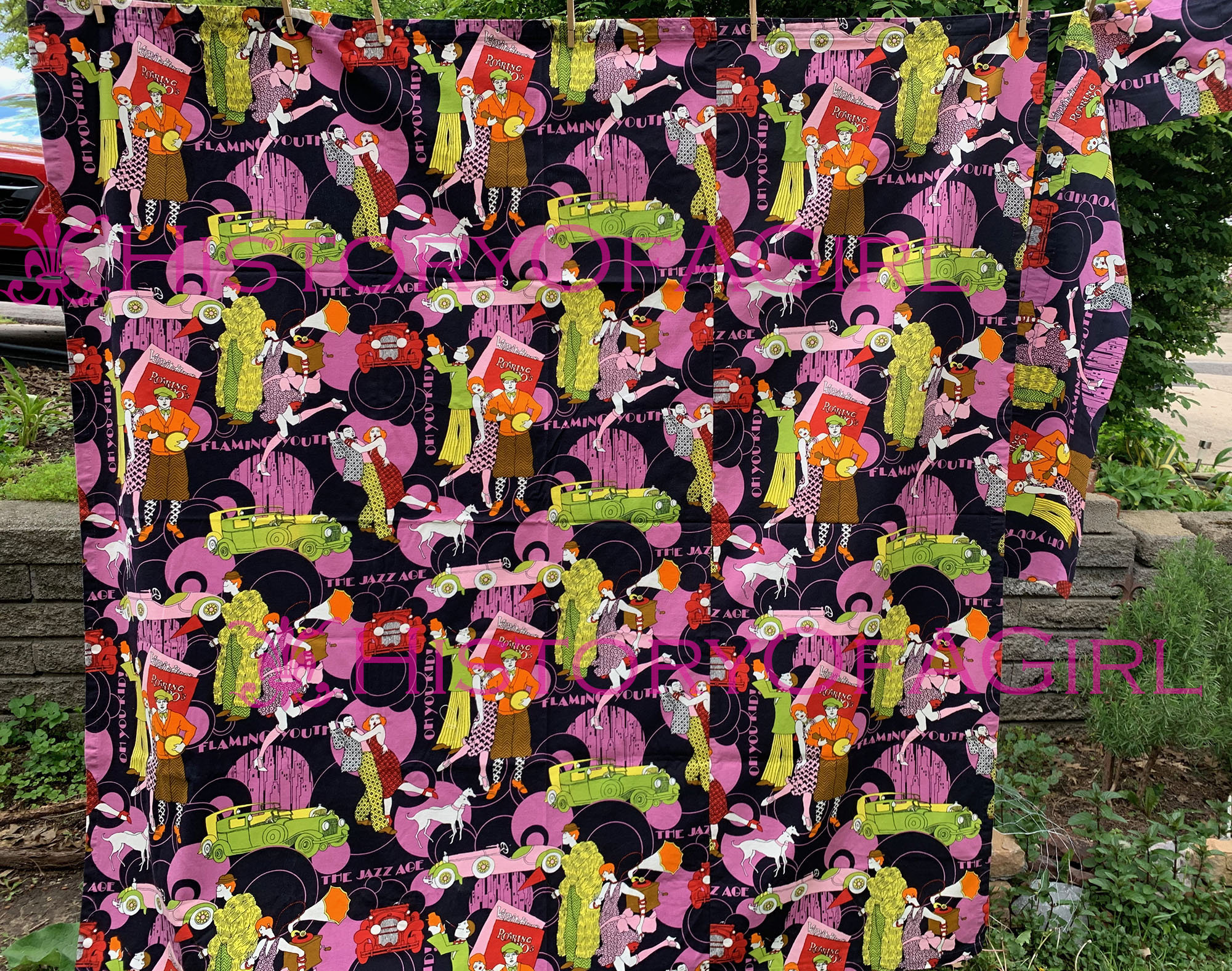 Vintage Flapper Girl Shower Curtain & Valance // 67x68 | Etsy