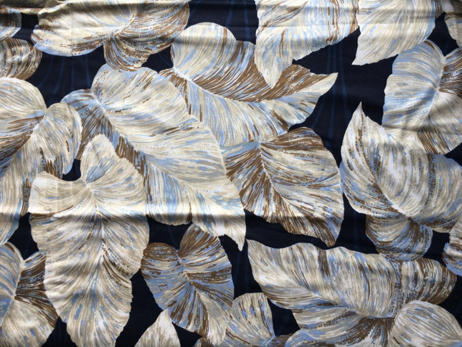 Vintage Large Scale Leaf Print Decorator Fabric // BTY - Etsy