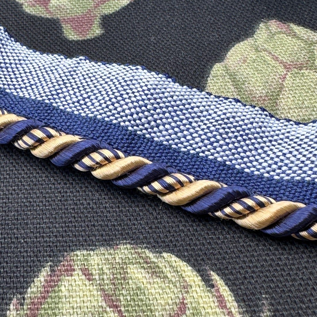 Navy Blue & Gold Rope Edging Trim // 1/4" by the Yard BTY > Unused ...