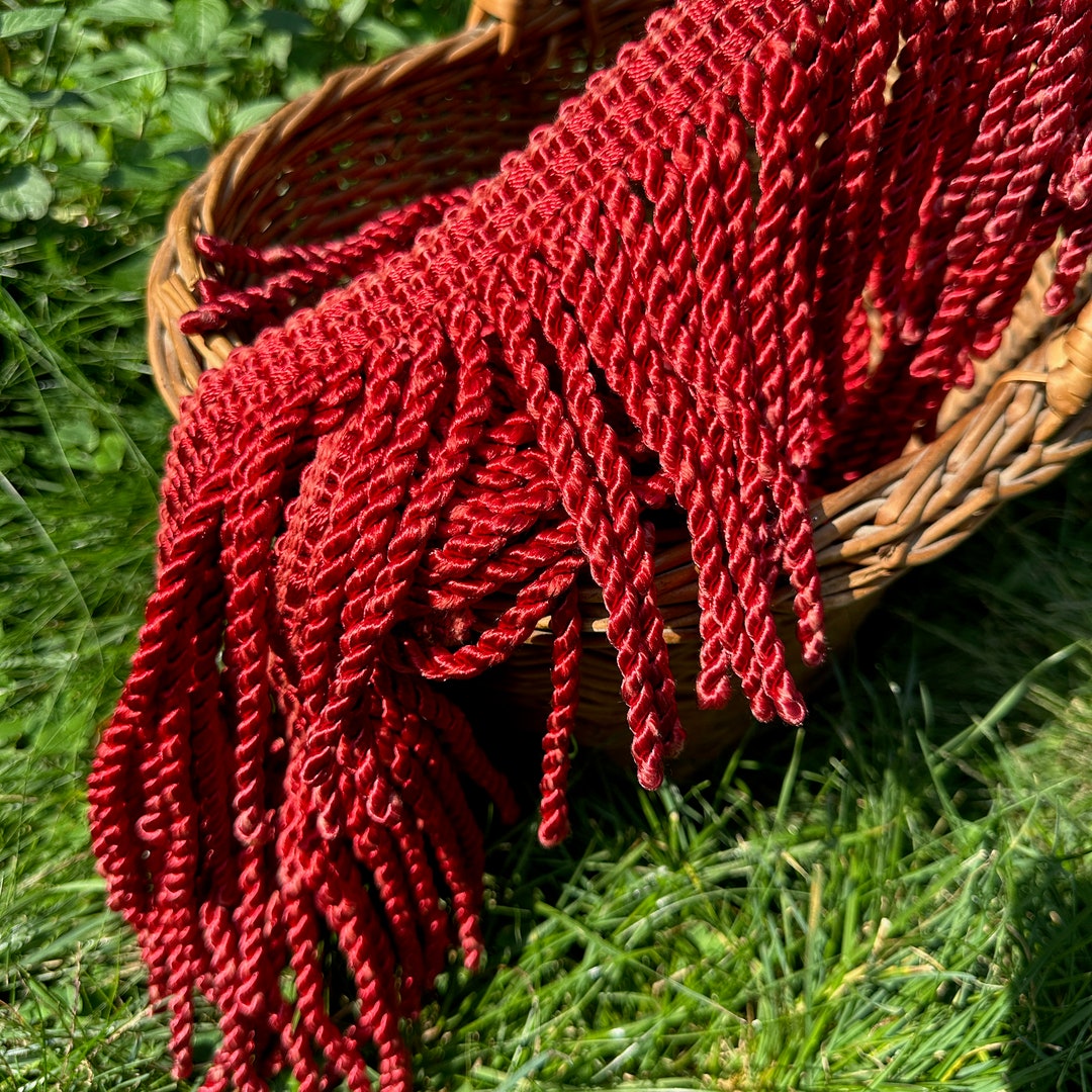 Antique Vintage Red Silk Bullion Fringe Trim // 5.5" Drop, Bthy-by the ...