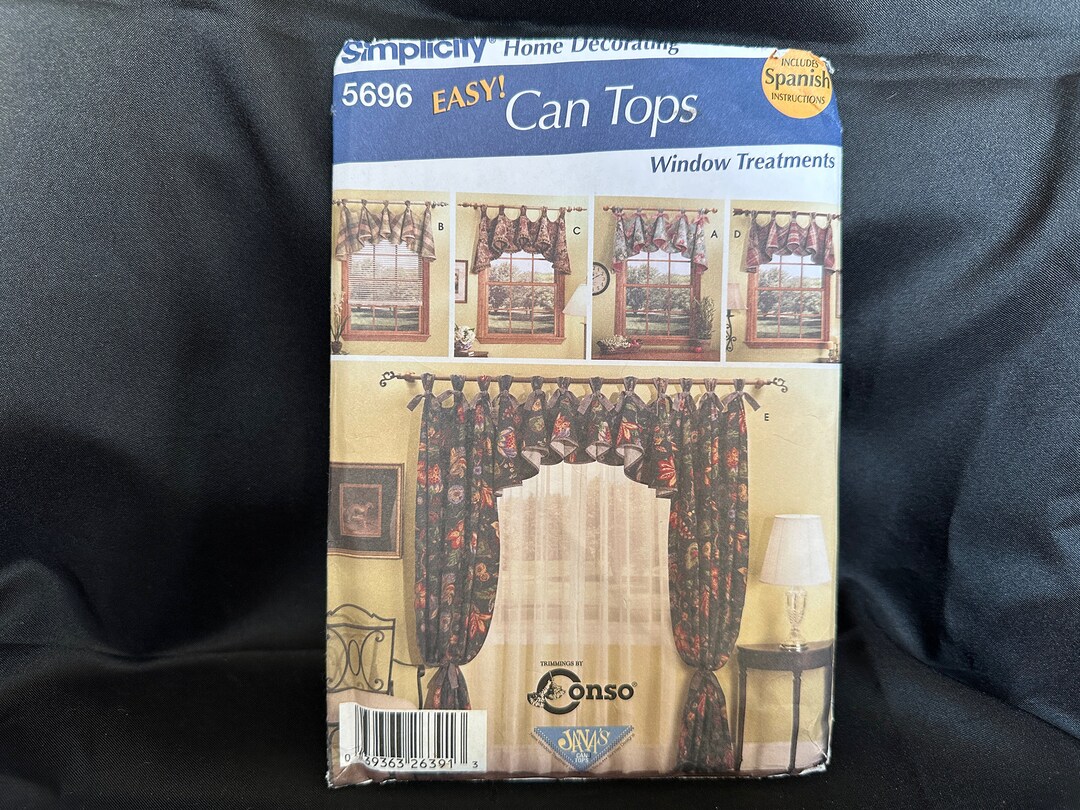 Easy! Can Tops Window Treatments Pattern Valances & Side Drapes ...