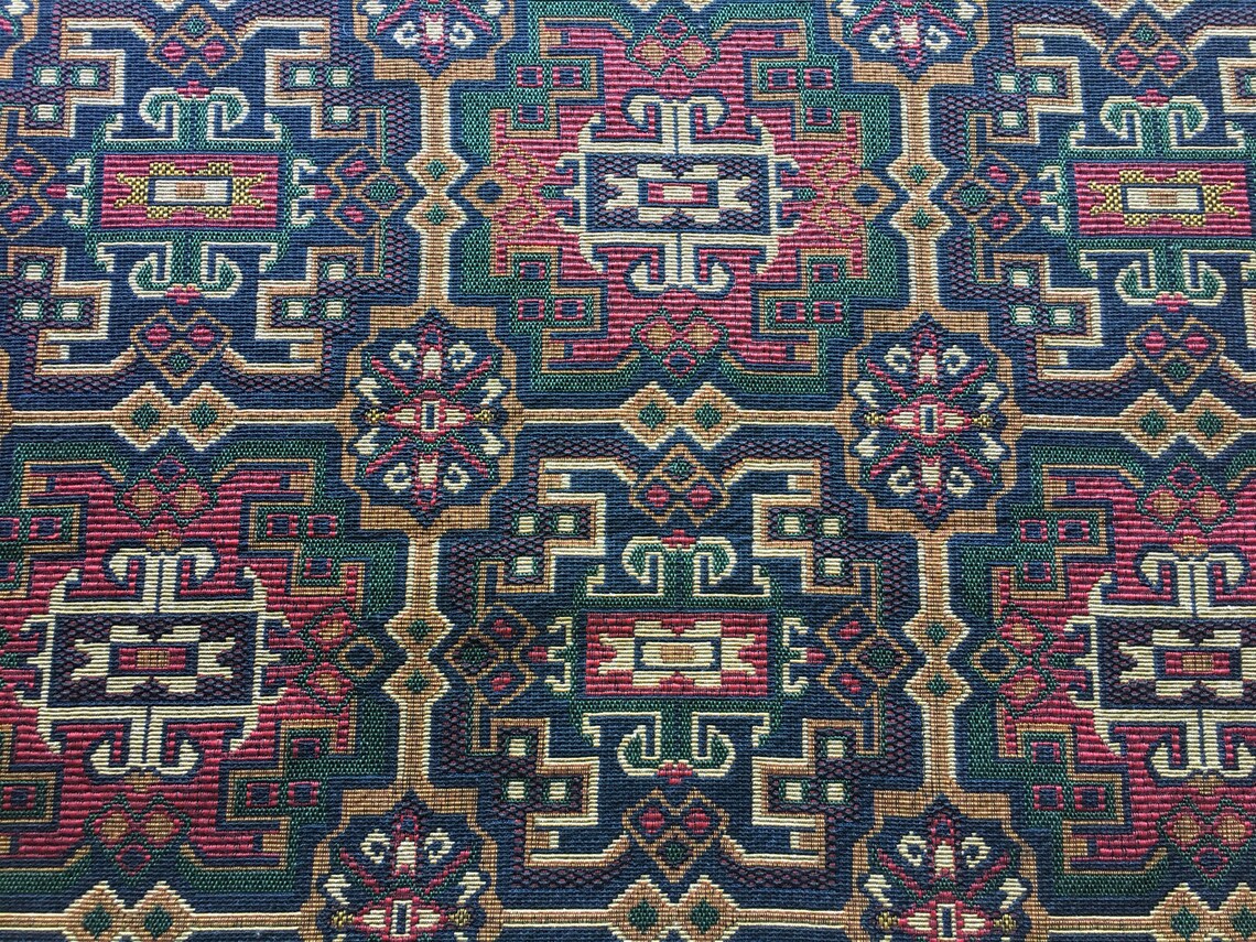 Geometric Jacquard Tapestry Fabric // 98x56 Plus - Etsy