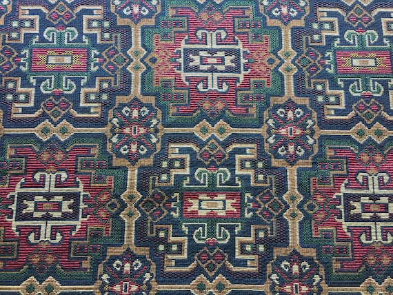 Geometric Jacquard Tapestry Fabric // 98x56 Plus | Etsy
