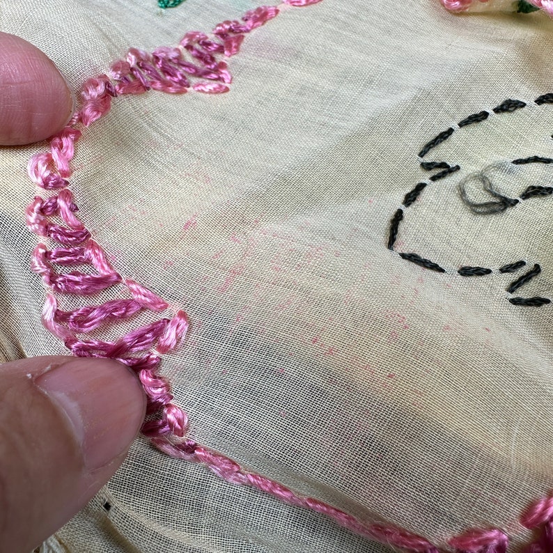 Vintage 1920s-1930s Sheer Embroidered Peach Batiste Boudoir Pillow ...