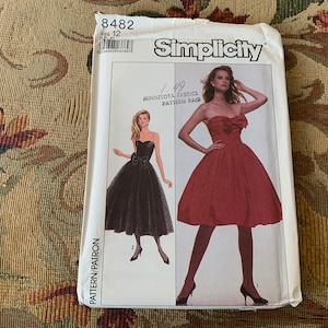 Vintage 1980s Unused Dress in Two Lengths Pattern // Simplicity 8482 ...