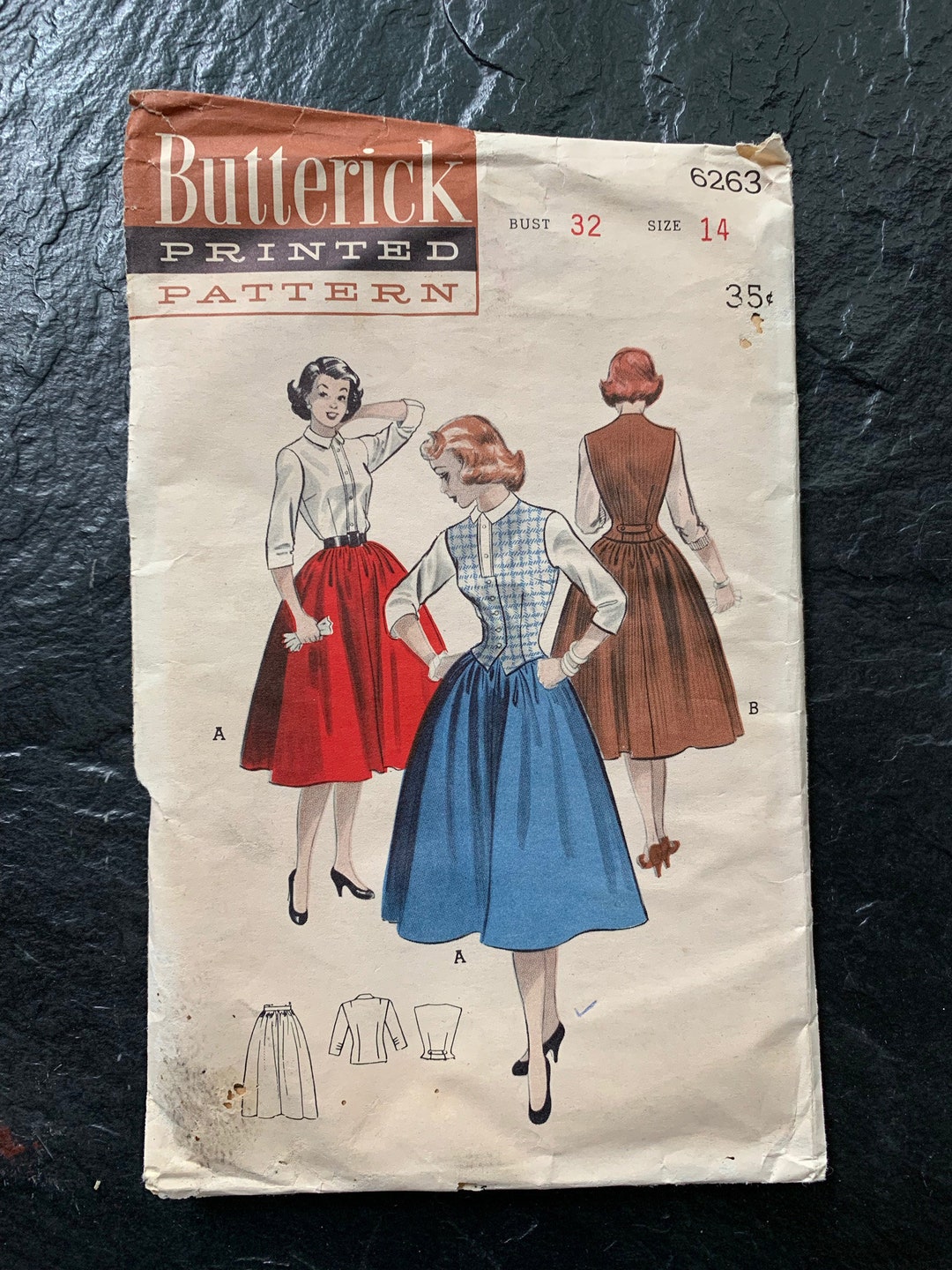 Vintage 1950s Teen Age Ensemble: Weskit, 'smartly Man-tailored' Blouse ...