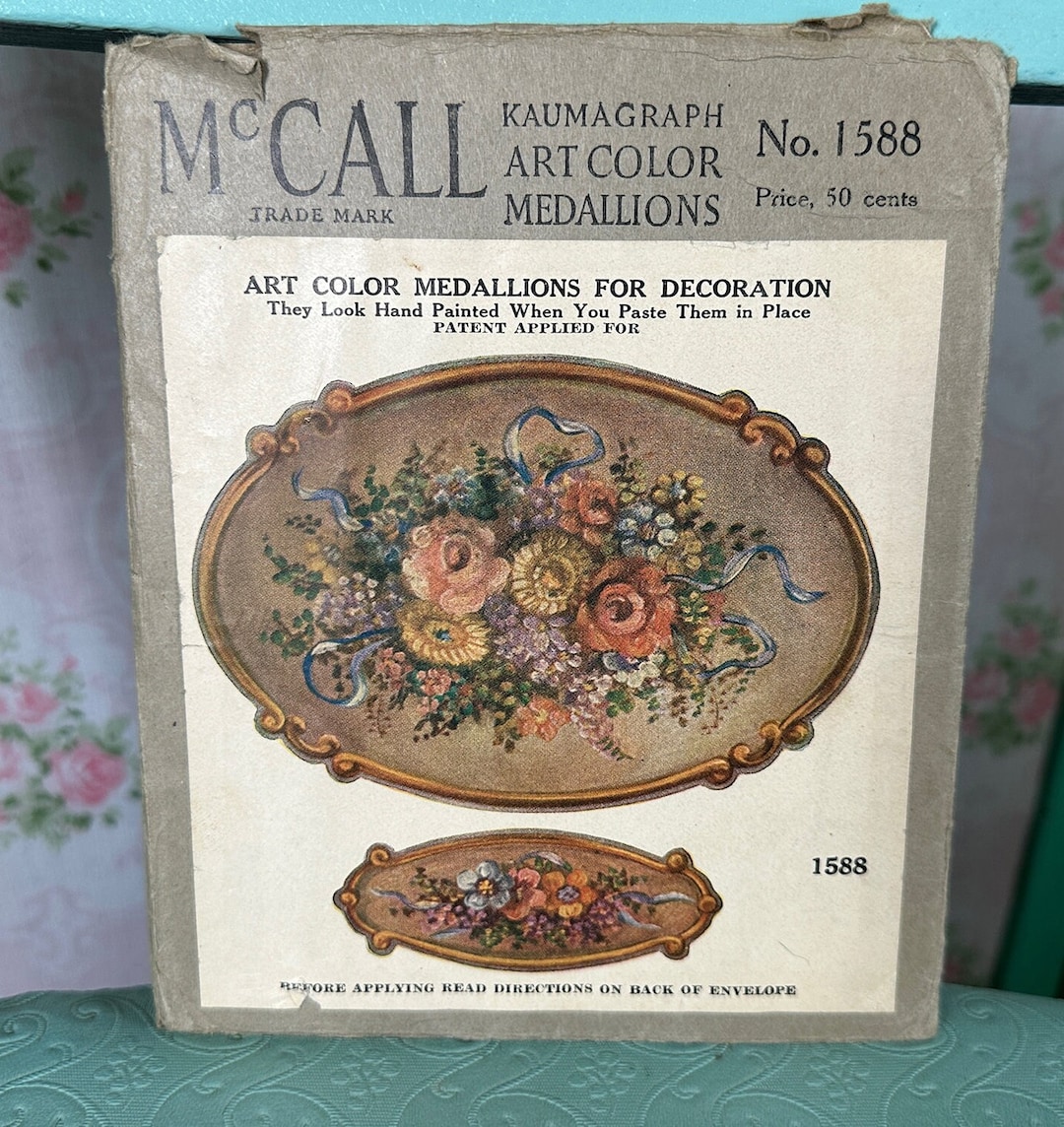 Antique Vintage 1930s Kaumagraph Decal Medallions / Mccall 1588 ...