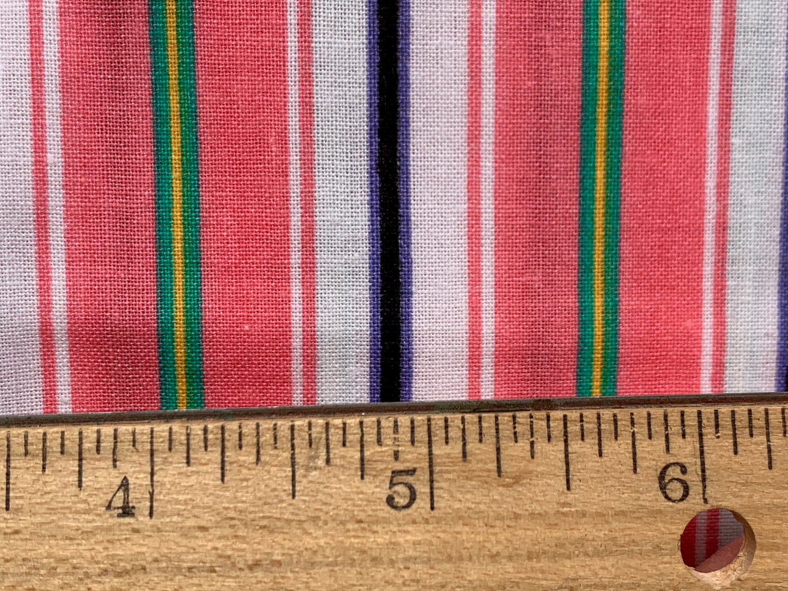 Candy Stripe Cotton Fabric // BTHY 18x60" > NOS, Unused > Variegated ...