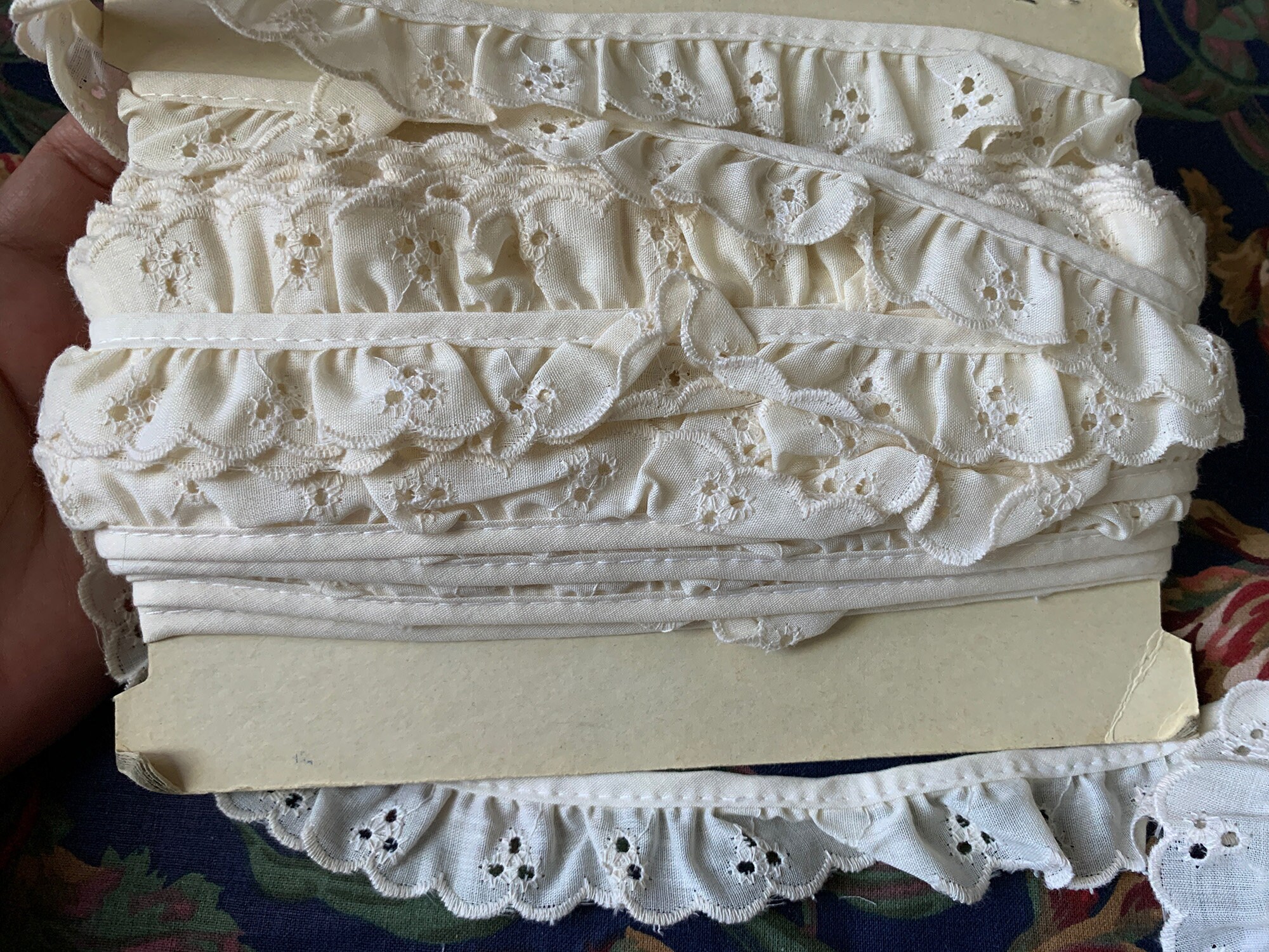Off-white Embroidered Swiss Eyelet Ruffled Edging Trim // - Etsy
